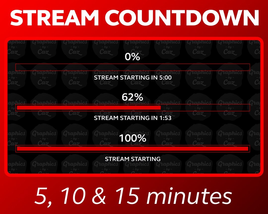 Stream Countdown Timer Red Twitch Streamer Starting - Etsy