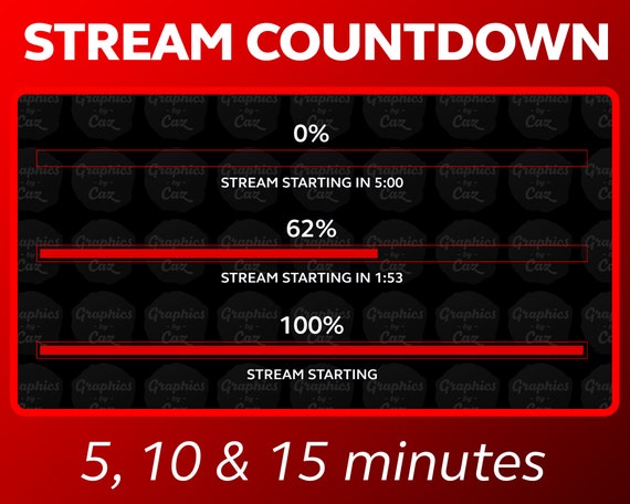 Stream Countdown Timer Red Twitch Streamer Starting - Etsy