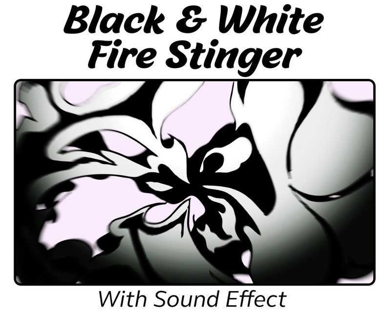 Transición de Stinger en blanco y negro / Fuego animado Twitch streamer ...