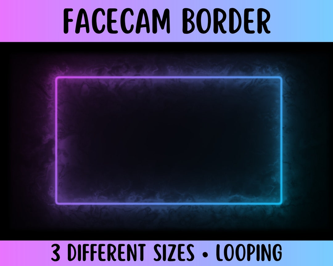 Pink & Blue Overlay Border | Neon Facecam Frames for Twitch and SLOBS ...