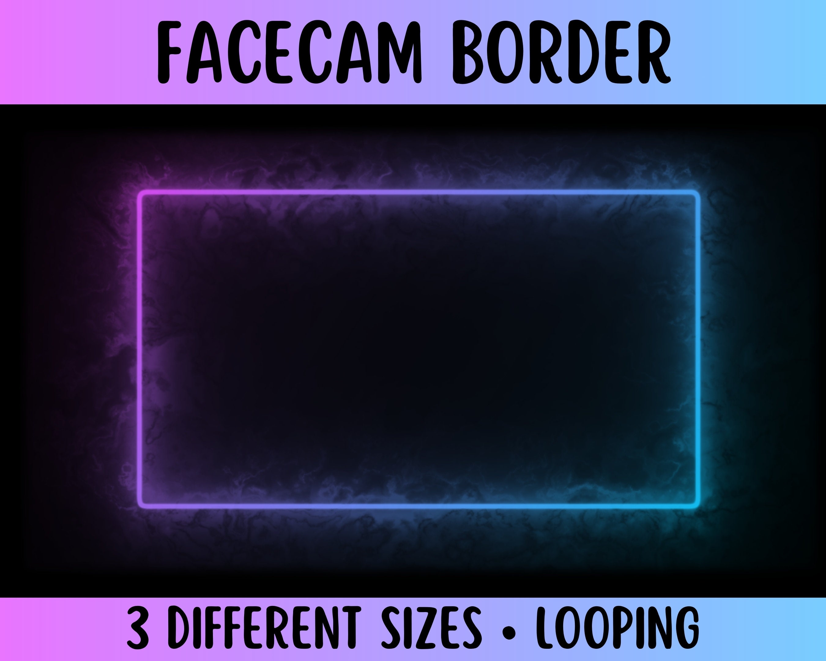 Pink & Blue Overlay Border | Neon Facecam Frames for Twitch and SLOBS ...