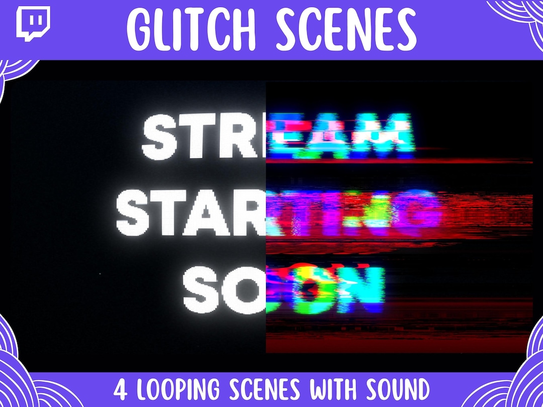 Animated Glitch Twitch Screens: Looping Stream Scenes (digital Download) - Etsy
