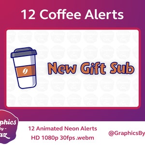 Coffee Alerts | Animated Twitch Streamer Alerts for OBS Streamlabs SLOBS - Etsy
