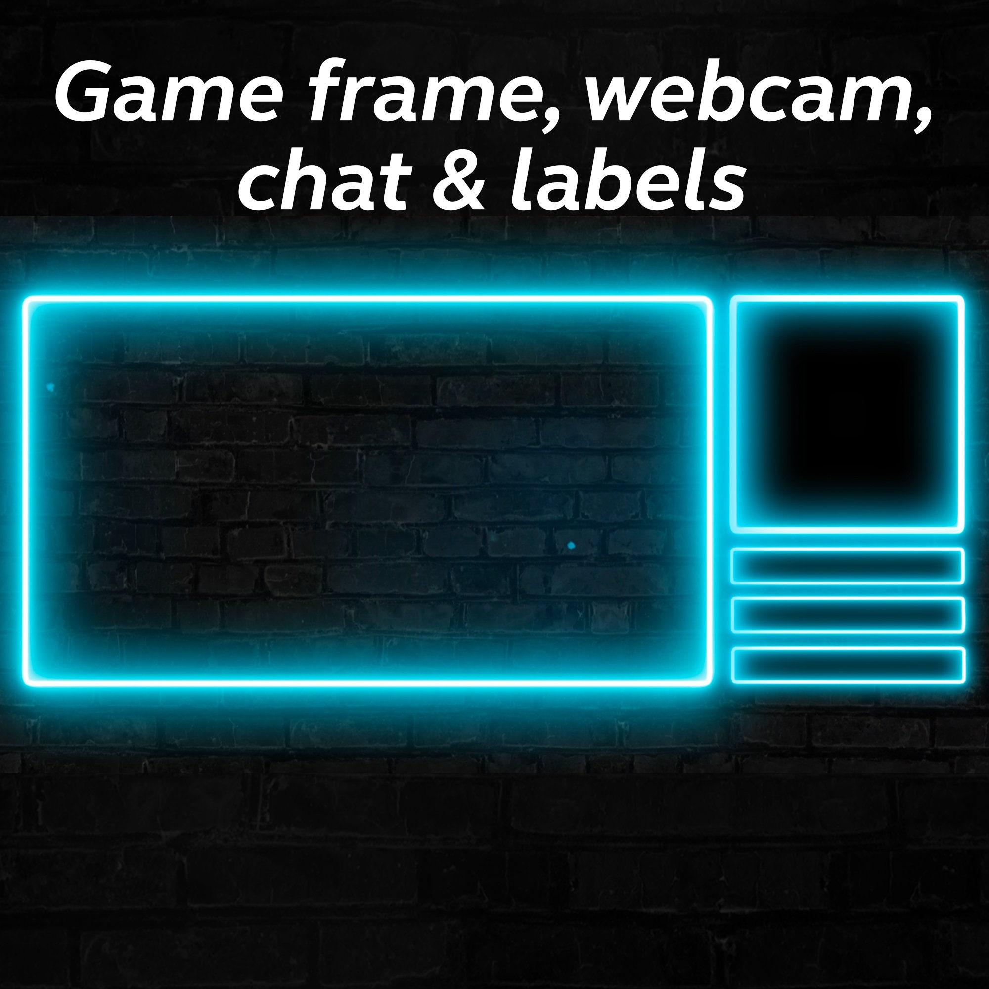 Neon Blue Animated Twitch Stream Overlay Package | Vtuber OBS - Etsy
