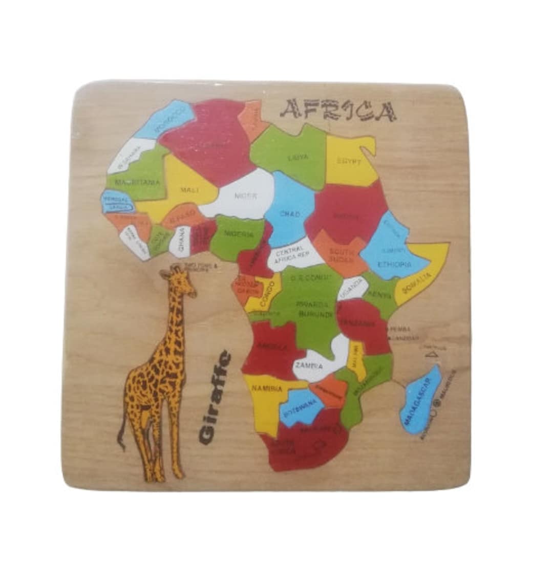 African Map Puzzle Puzzle Africa Map - Etsy