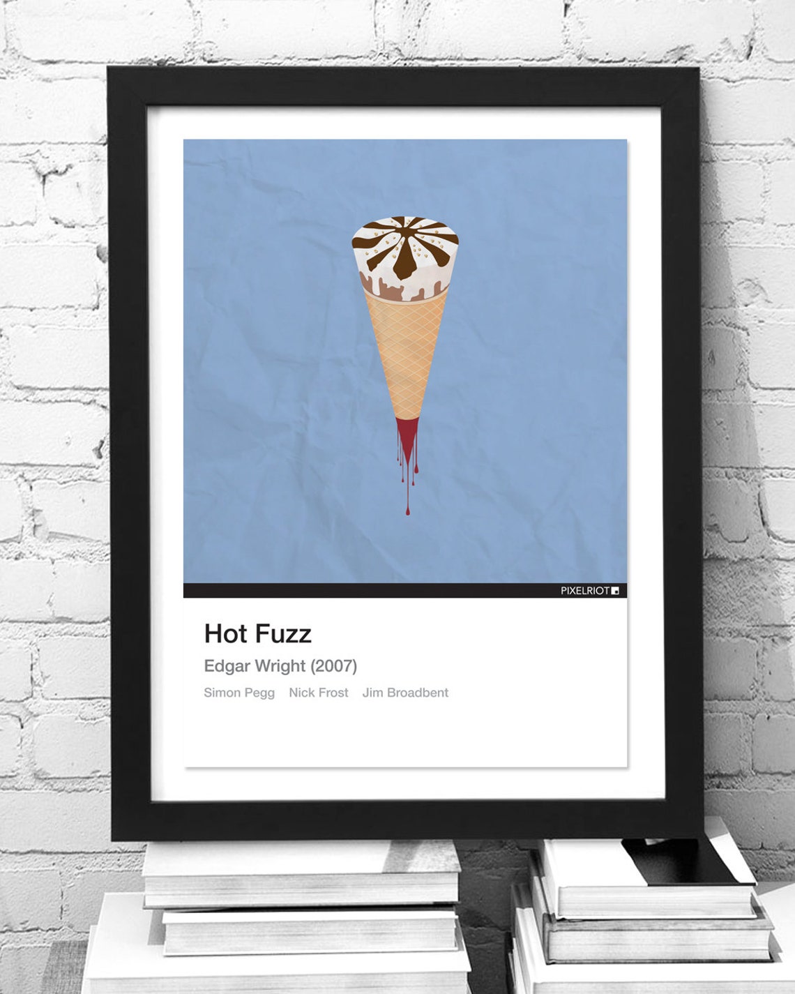 The Cornetto & Blood Trilogy Vanilla Hot Fuzz A3 Poster Print ...