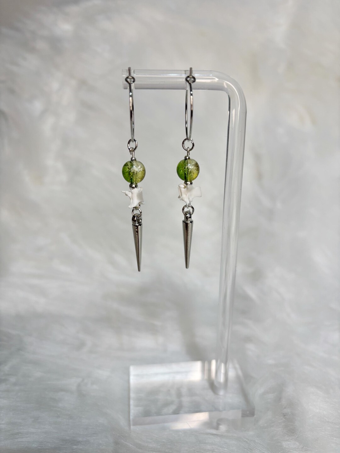 Rattlesnake Vertebra Bone & Spike Hoop Earrings - Etsy