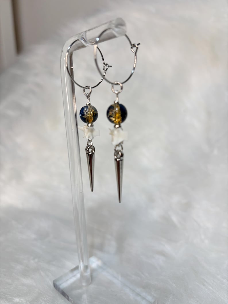 Rattle Snake Vertebra Bone & Spike Hoop Earrings - Etsy