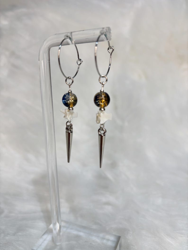 Rattle Snake Vertebra Bone & Spike Hoop Earrings - Etsy