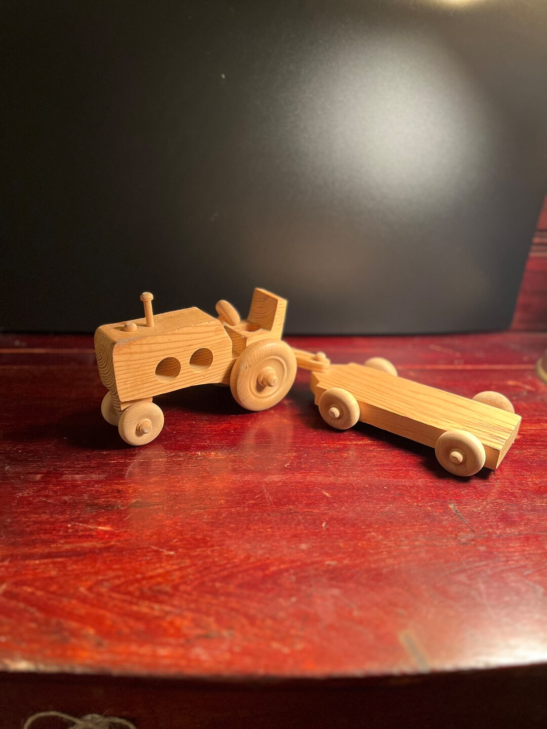 Toy Wooden Tractor & Trailer Set Hand Made Kids Toys - Etsy