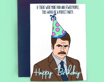 PRINTABLE Ron Swanson Good Luck Card Ron Swanson - Etsy