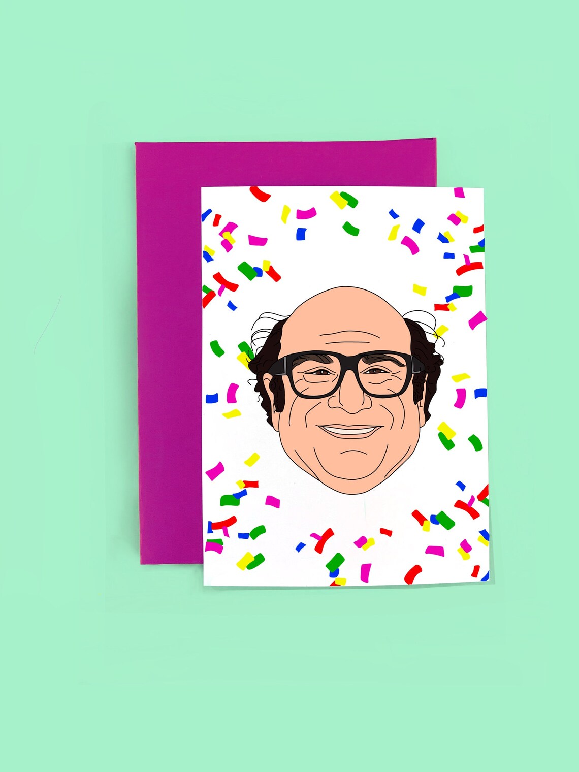 Danny Devito Confetti Card Etsy