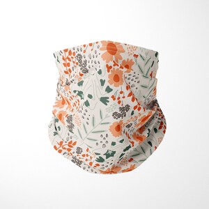 Forest Botanical Peach Floral Neck Gaiter, Winter Ski Buff - Etsy