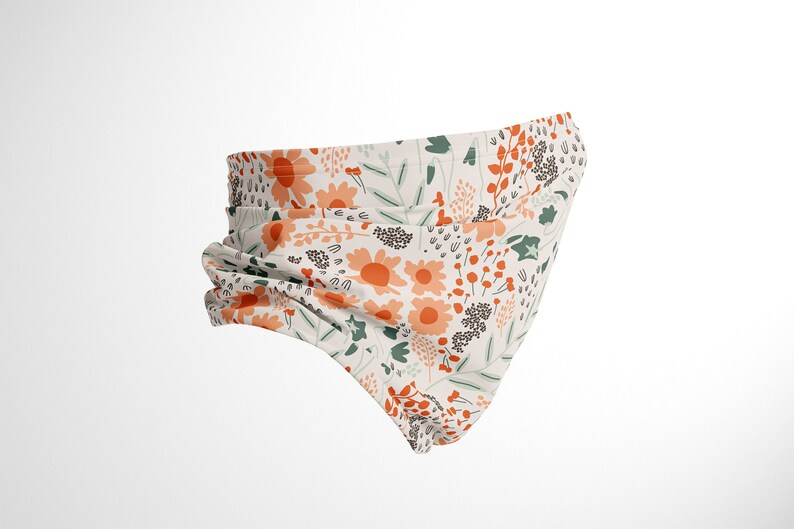 Forest Botanical Peach Floral Neck Gaiter, Winter Ski Buff - Etsy