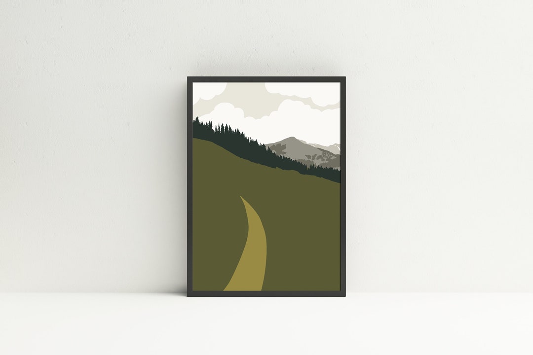 Mountain Pine Ridge Art Print of Mountain Peaks, Mountain Wall Art ...