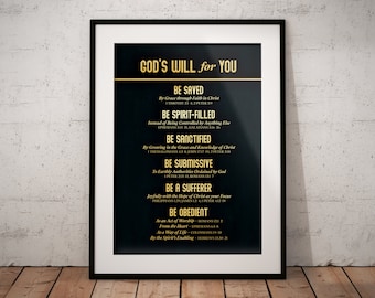 God's Will Printable Scripture Artwork Bible Verse Art | Etsy