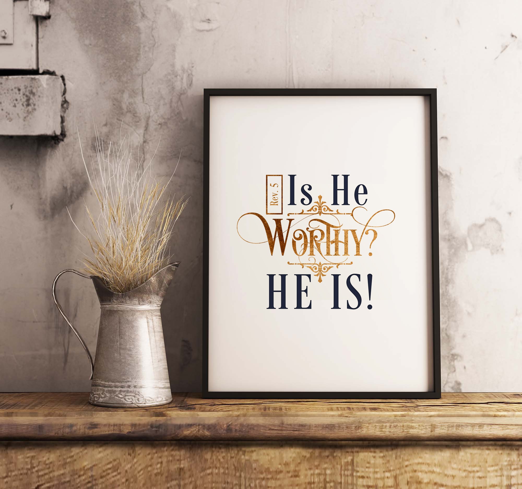 Is He Worthy Printable - Greeting Card Design - Scripture Art - He is ...