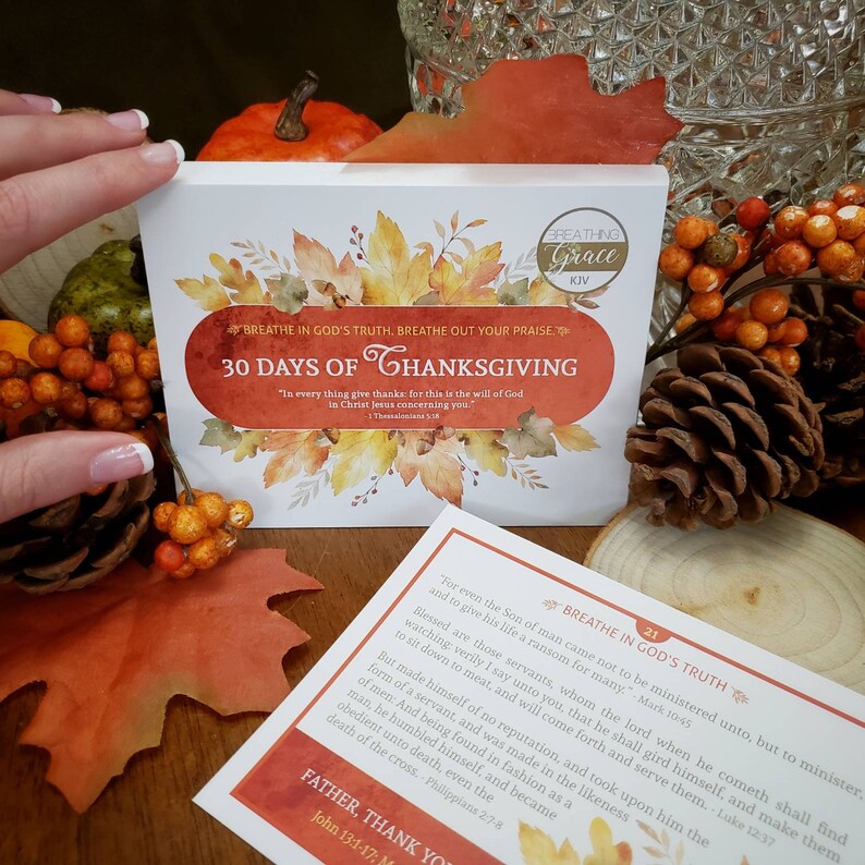 Set of 32 Printable Thanksgiving Scripture Cards KJV and ESV - Etsy