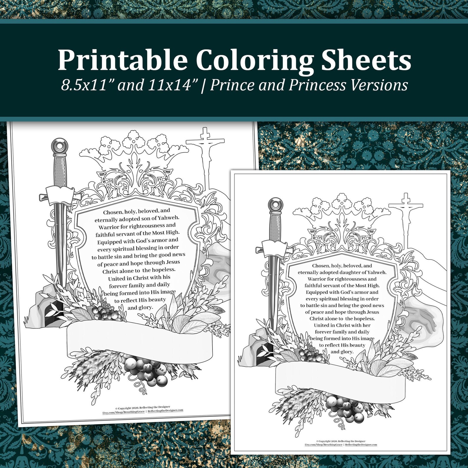 Printable Coloring Sheet - Identity in Christ - God's Child - for Boys ...