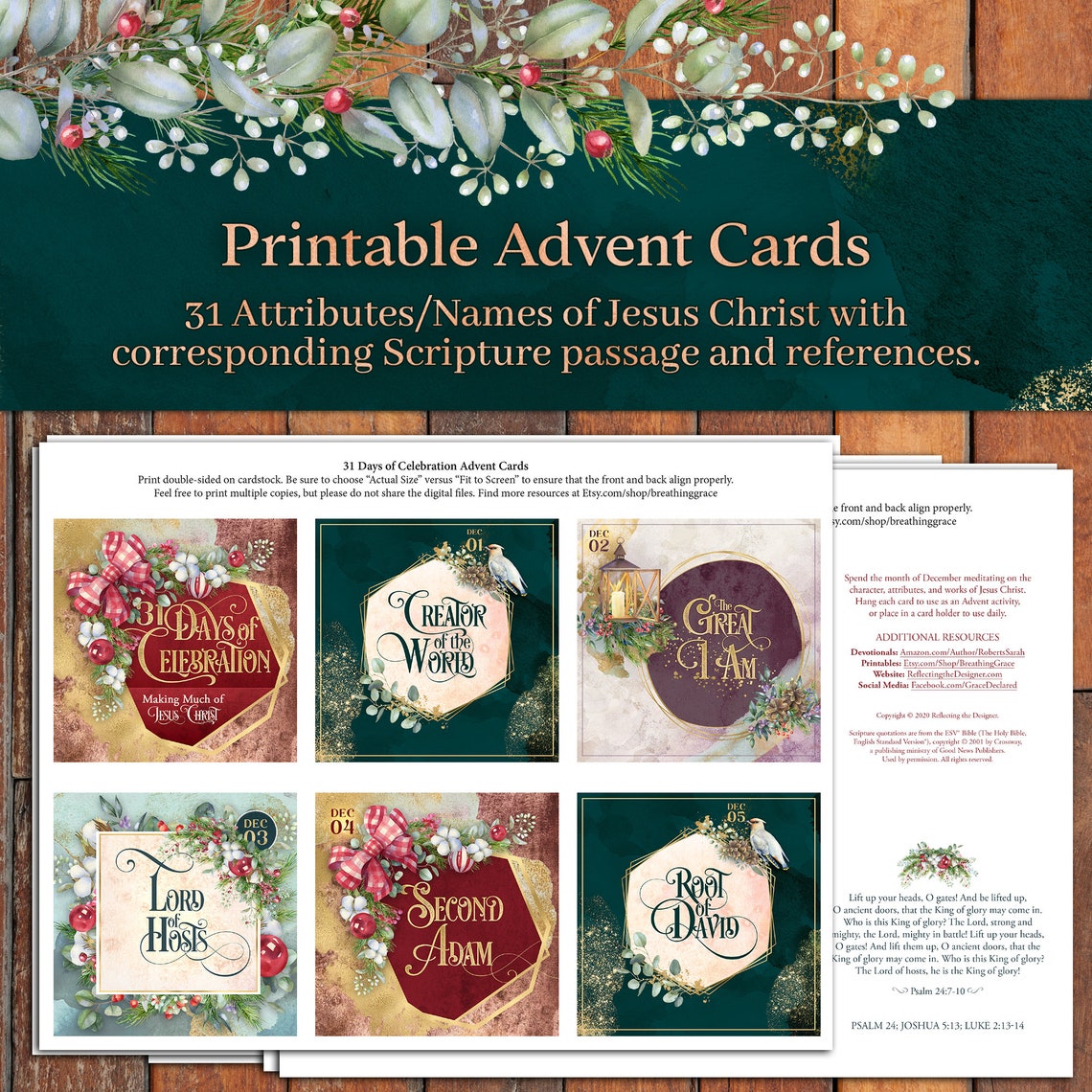 Names of Jesus Advent Flash Cards - Advent Squares - Christmas Cards ...