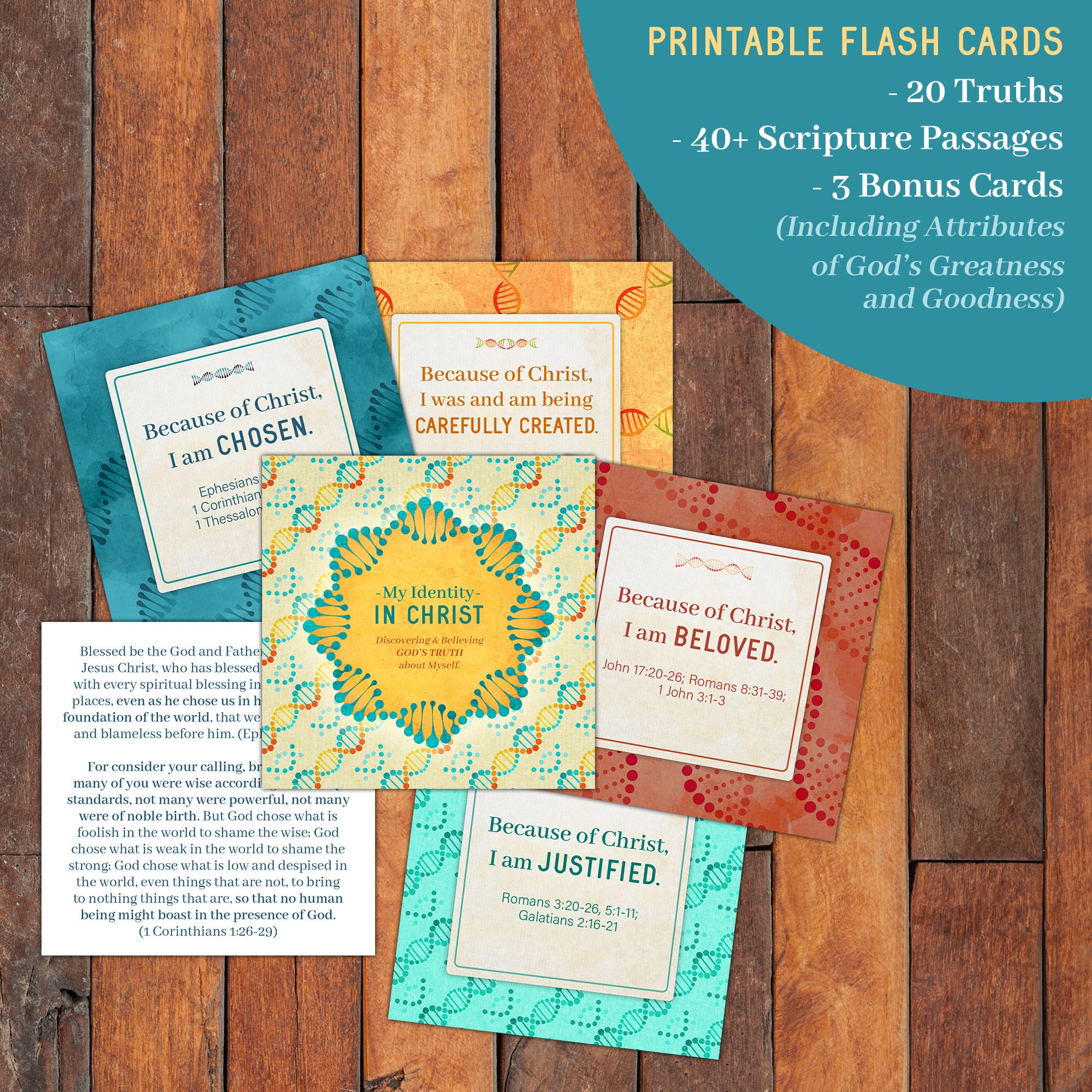 My Identity in Christ Flashcards - Bible Memory Flash Cards - Bible ...