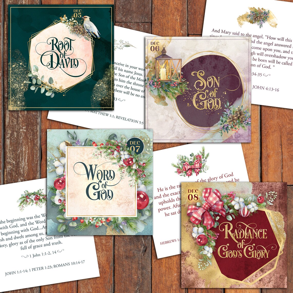 Names of Jesus Advent Flash Cards - Advent Squares - Christmas Cards ...