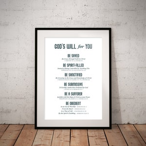God's Will Printable - Scripture Artwork - Bible Verse Art - Will of ...