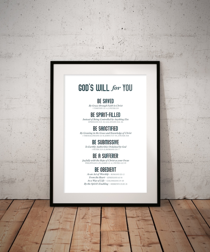 God's Will Printable Scripture Artwork Bible Verse Art Will of God ...