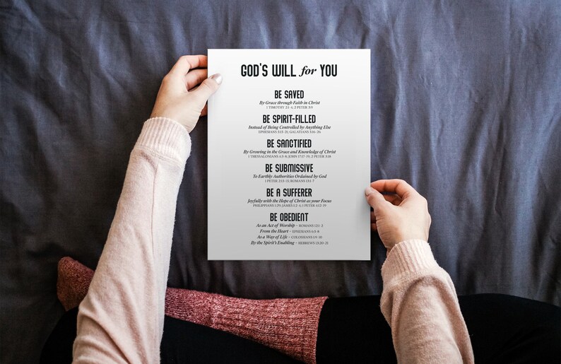 God's Will Printable - Scripture Artwork - Bible Verse Art - Will of ...