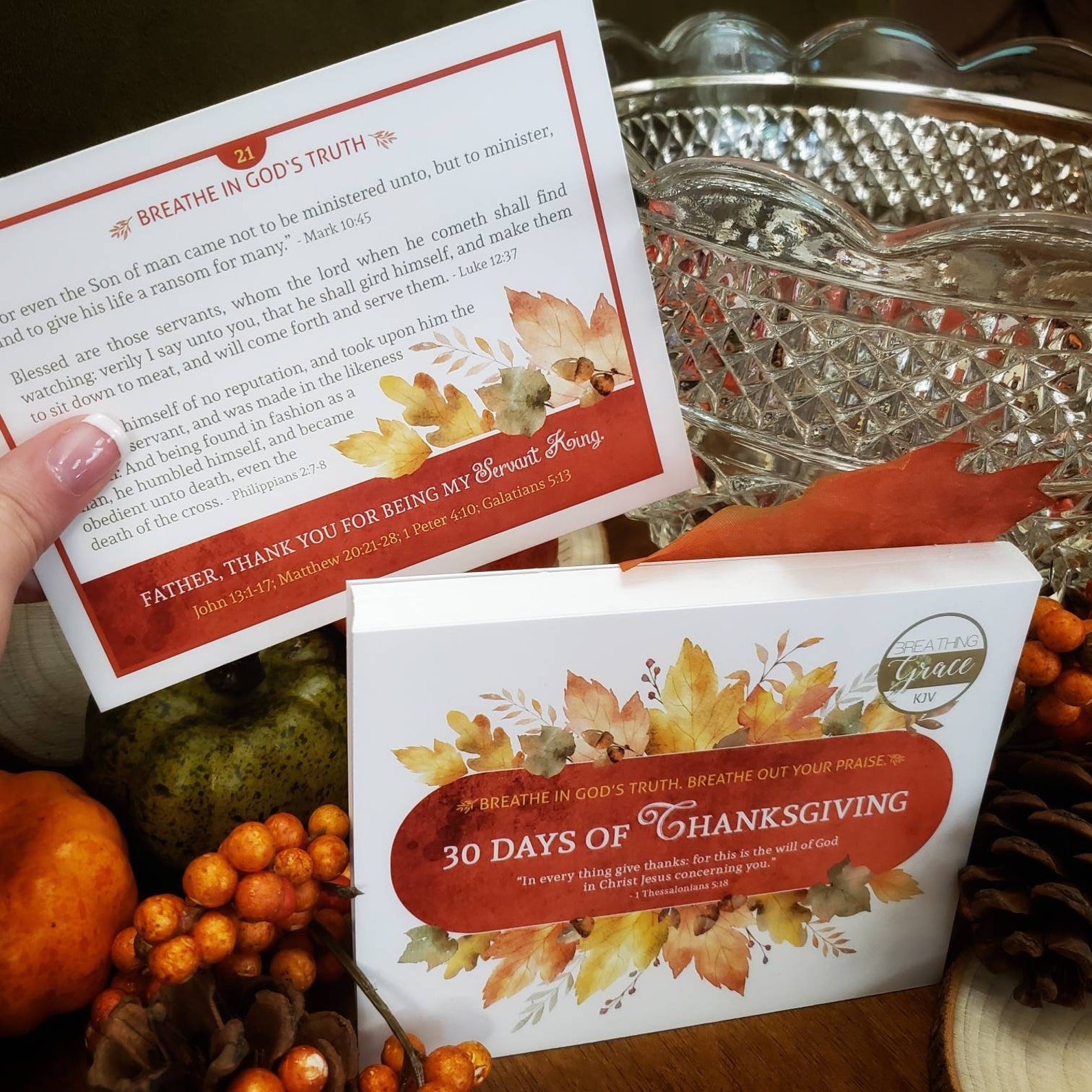 Set of 32 Printable Thanksgiving Scripture Cards KJV and ESV - Etsy
