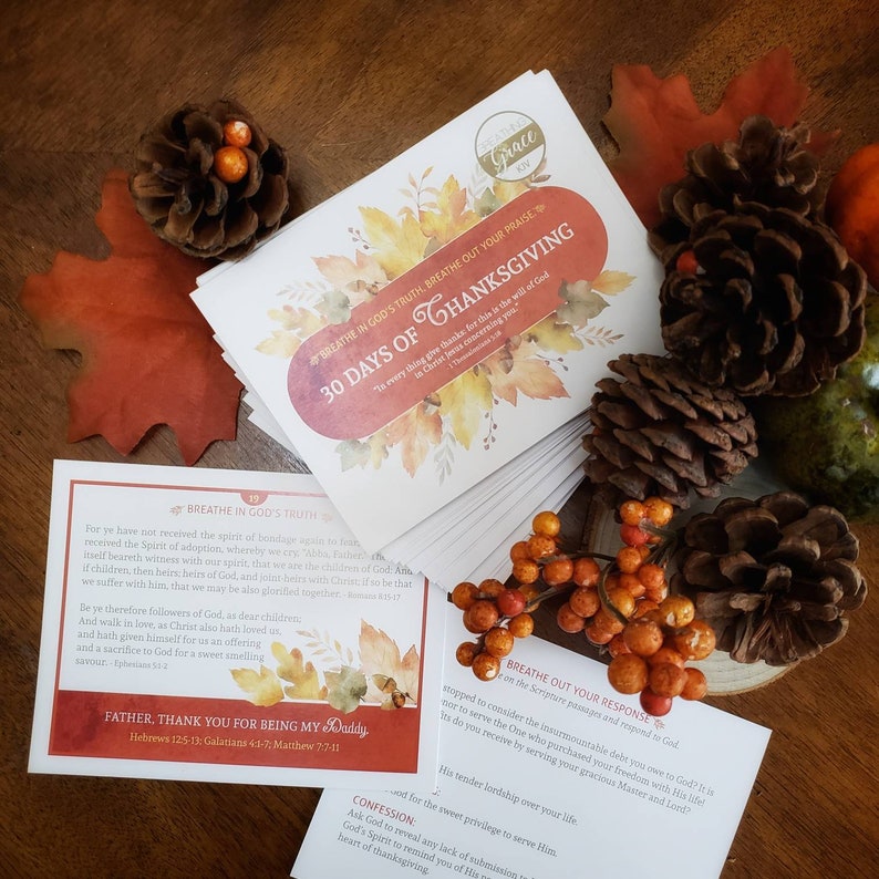 Set of 32 Printable Thanksgiving Scripture Cards KJV and ESV - Etsy