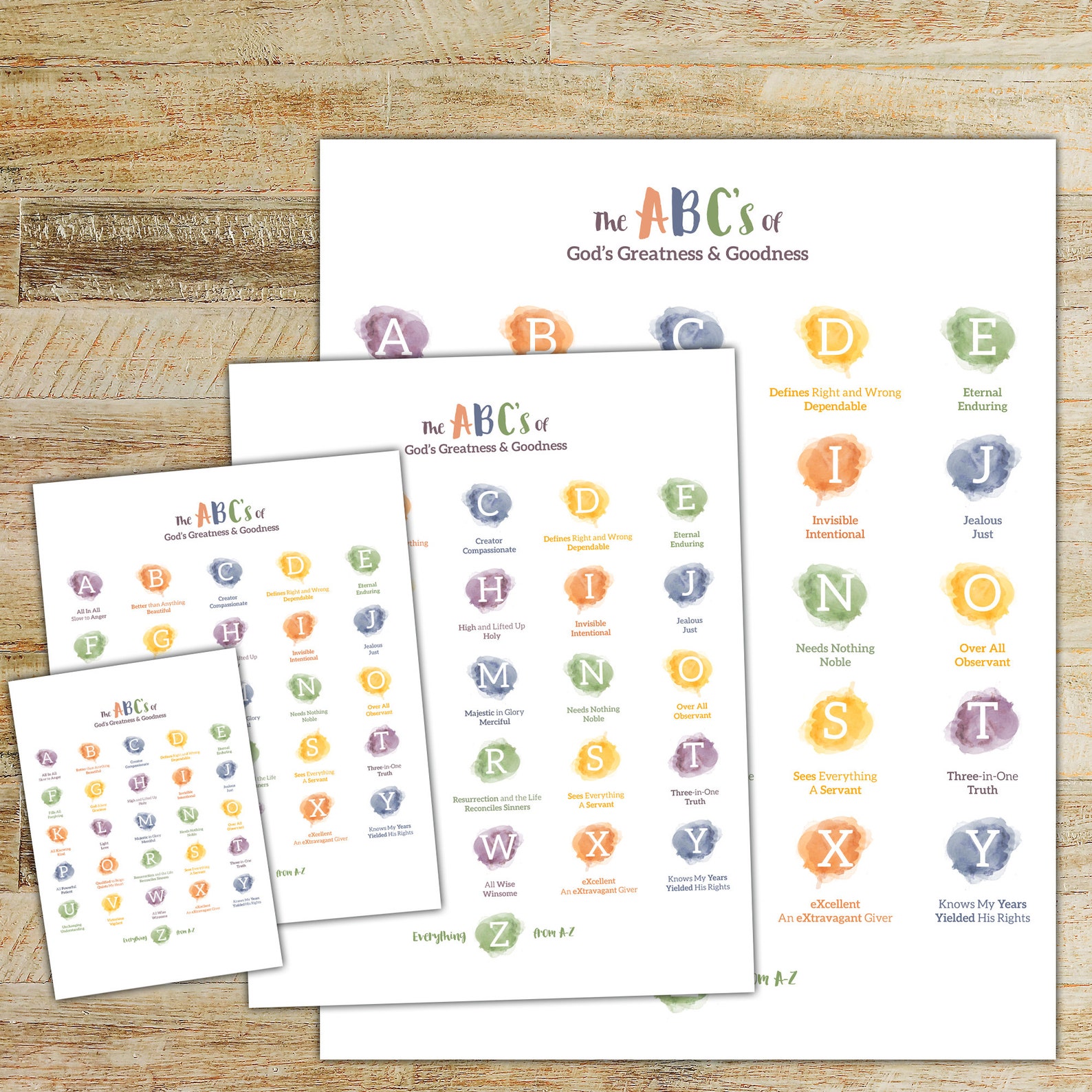 God's Attributes ABC Printable Abcs Wall Art Digital Dowload Nursery ...