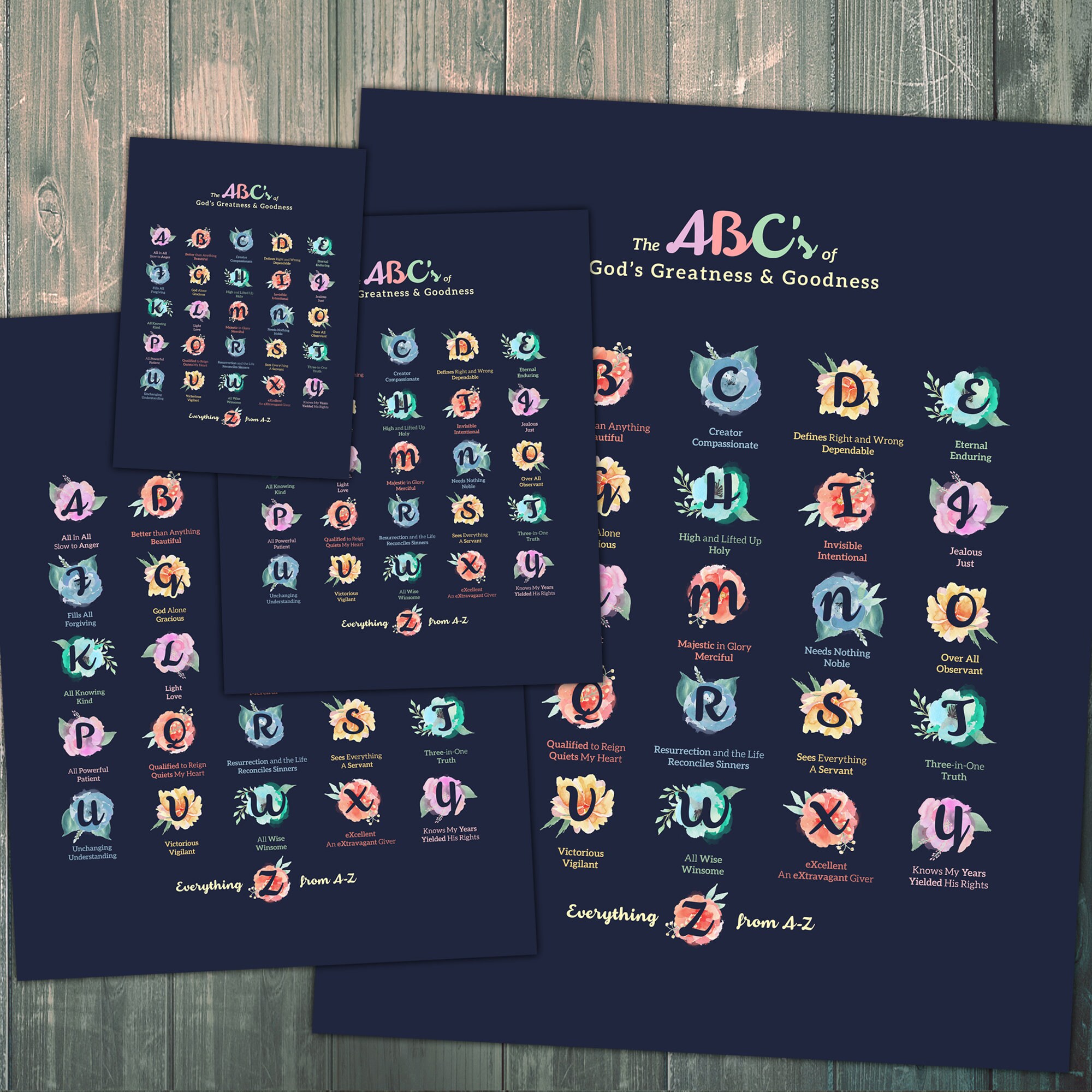 God's Attributes ABC Printable Abcs Wall Art Digital Dowload Nursery ...