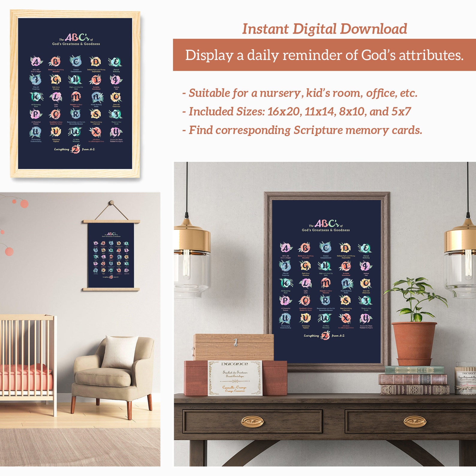 God's Attributes ABC Printable - Abcs - Wall Art - Digital Dowload ...