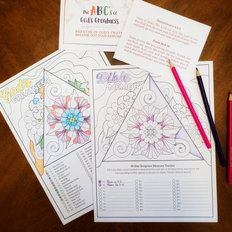 30 Day Goal Tracker Bible Memory Coloring Sheet Bible - Etsy