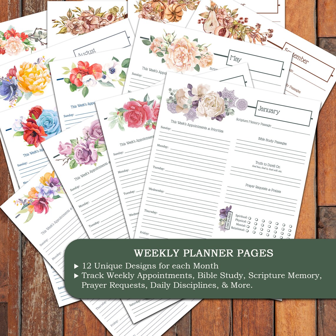 Weekly Printable Planner Pages - Weekly Snapshot - Undated Planner ...