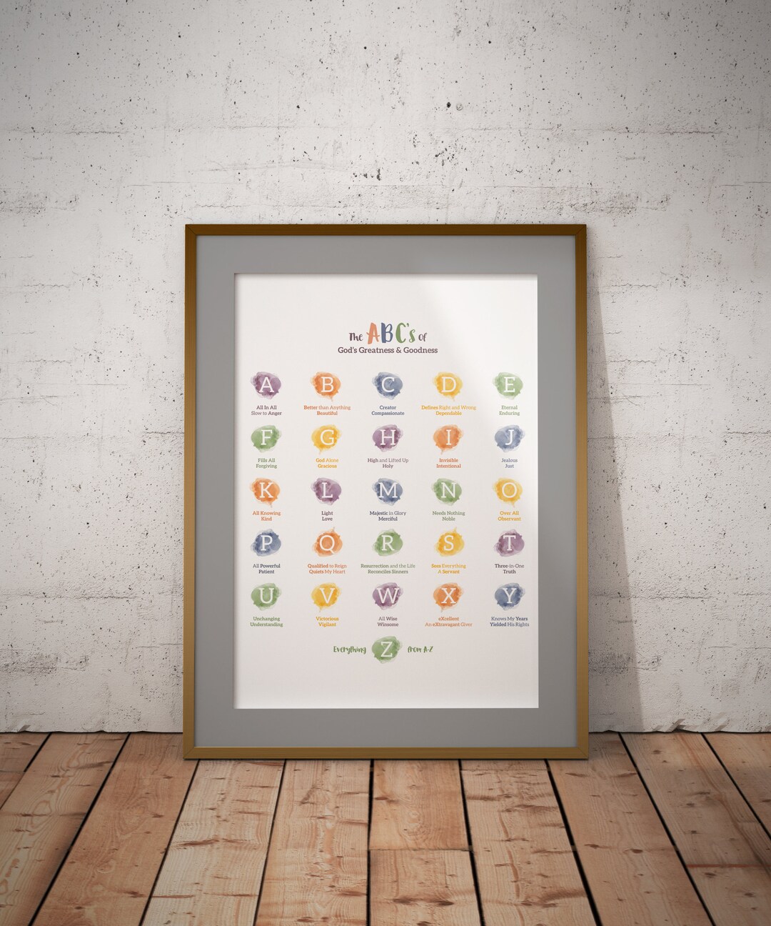 God's Attributes ABC Printable - Abcs - Wall Art - Digital Dowload ...