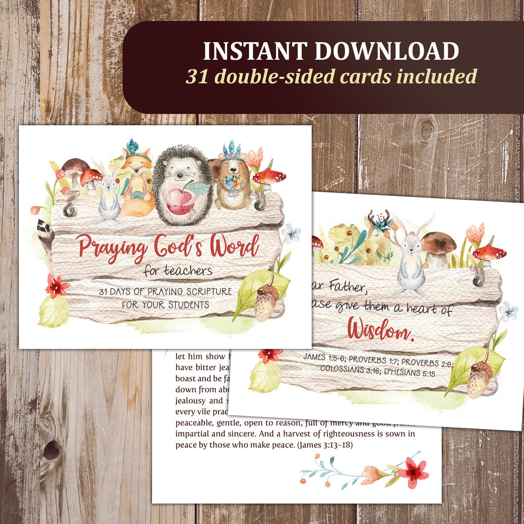 Praying God's Word for Your Students Printable Scripture Flash Cards ...