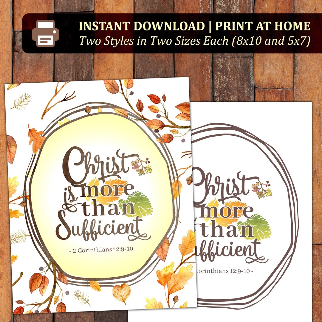 Christ is Sufficient Printable - Scripture Artwork - Contentment Quote ...