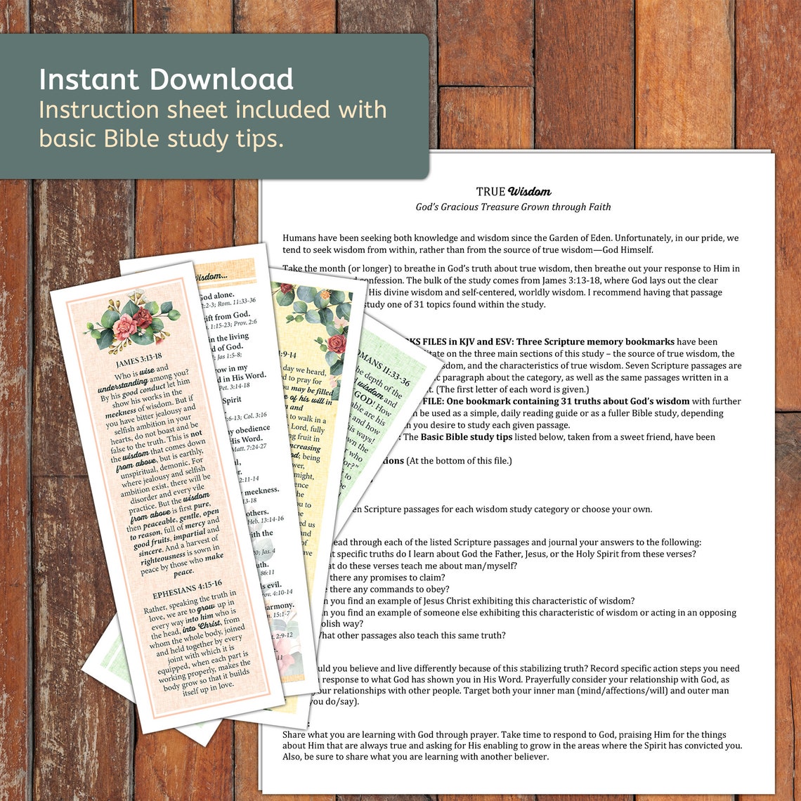 True Wisdom Bible Study Bookmarks - Scripture Memory Prompts ...