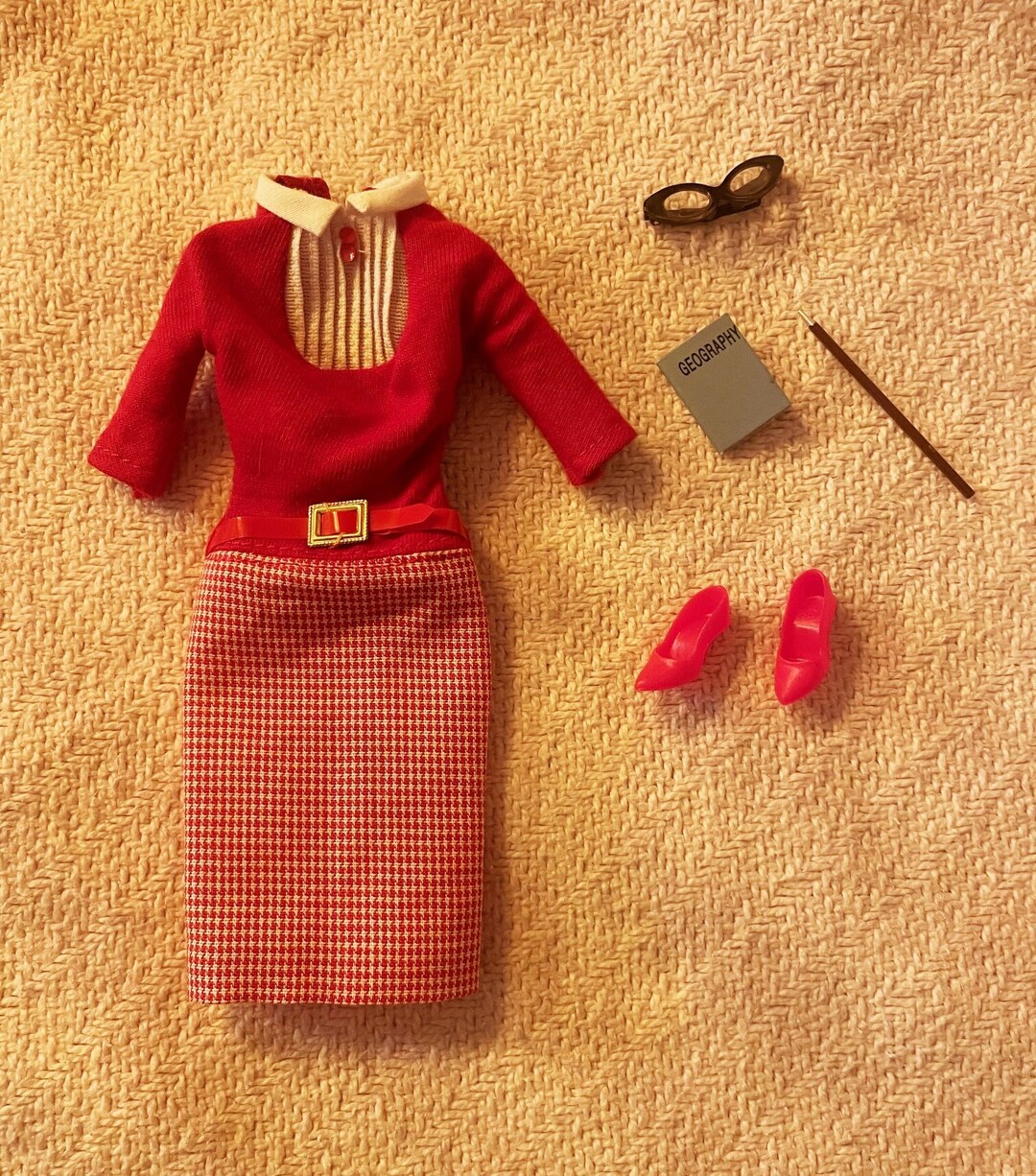 Reproduction Repro Barbie Student Teacher Dress With Red CT Shoes ...