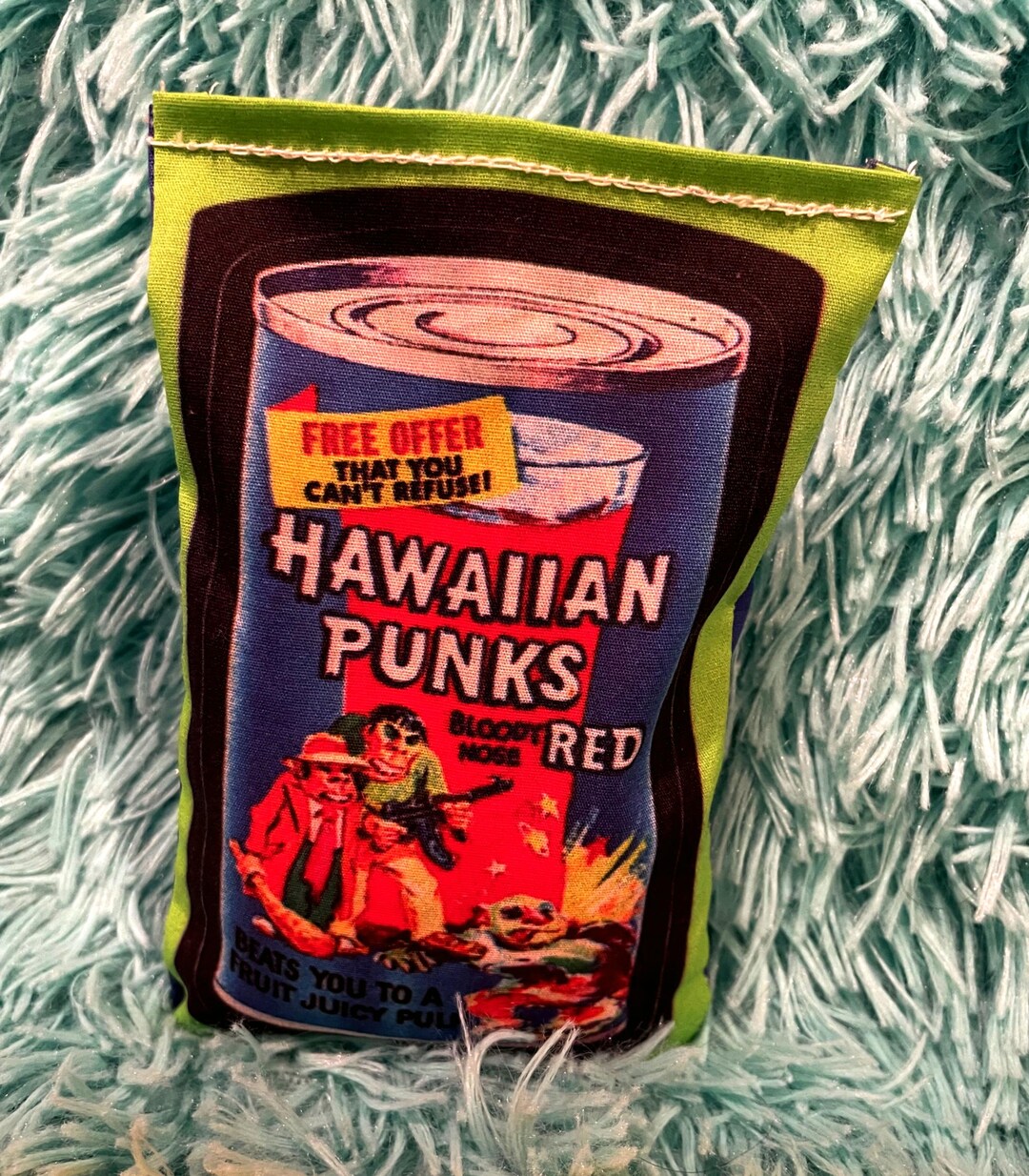 Wacky Packages Cornhole Bag, 1973-'74 Hawaiian Punks & Gurgles Barely ...