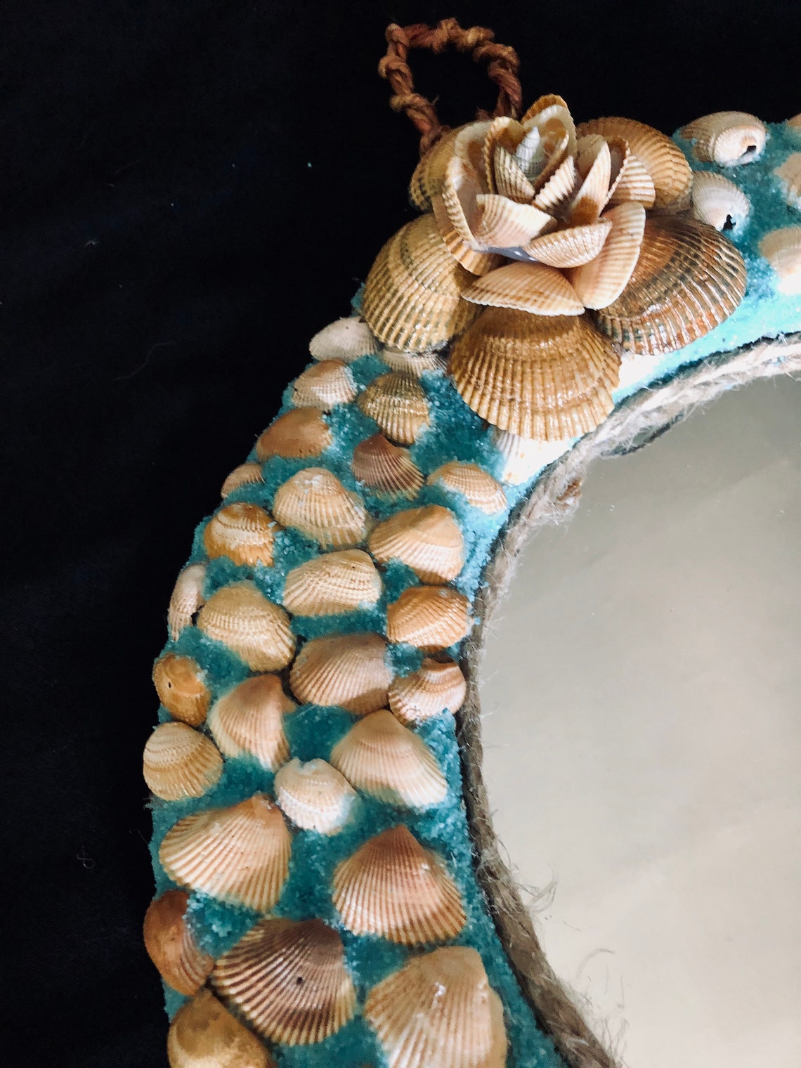 Handmade Cockle Shell & Blue Sand Mirror - Etsy
