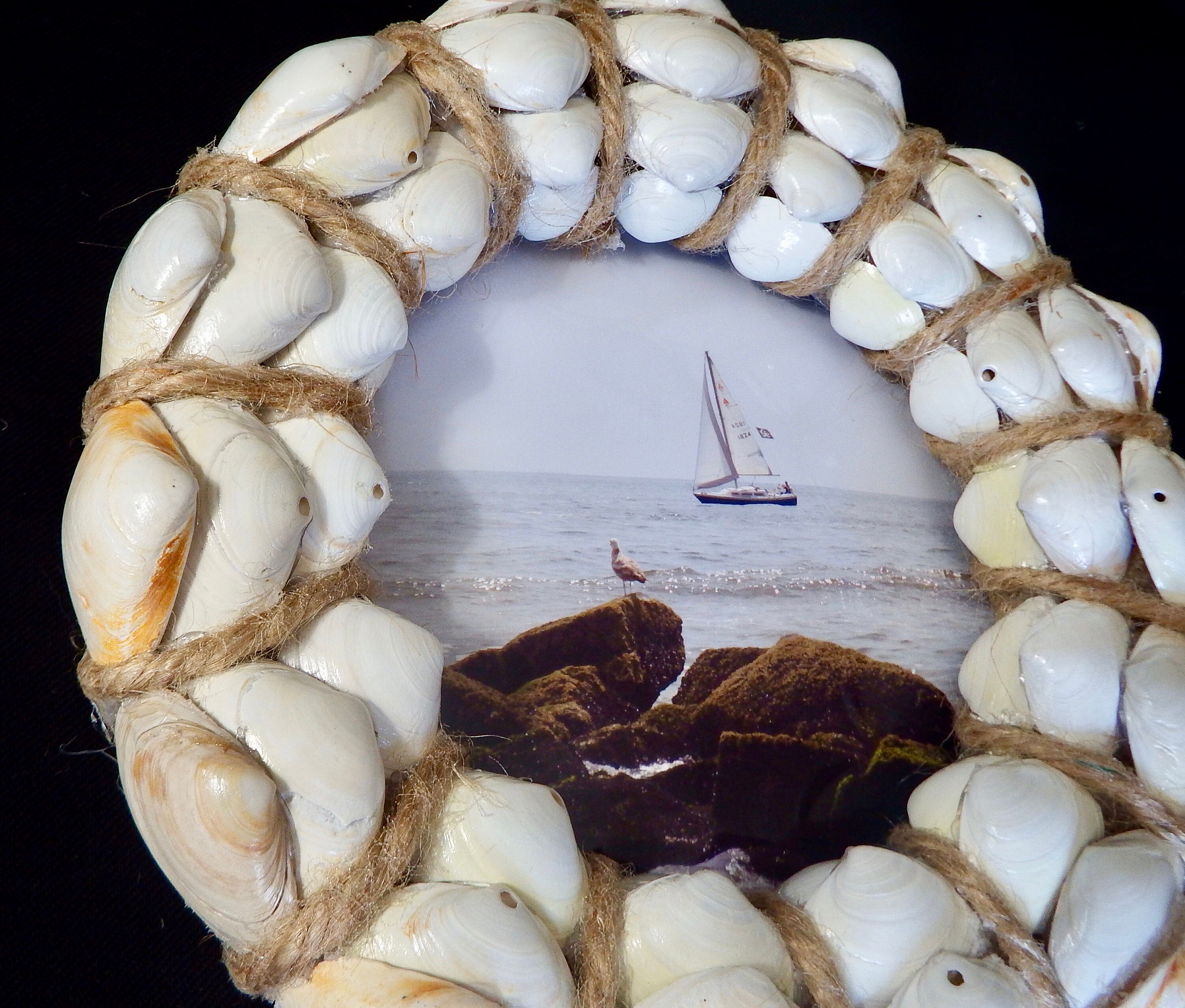 10 Inch Handmade, Seashell & Rope Wreath With Original Picture - Etsy
