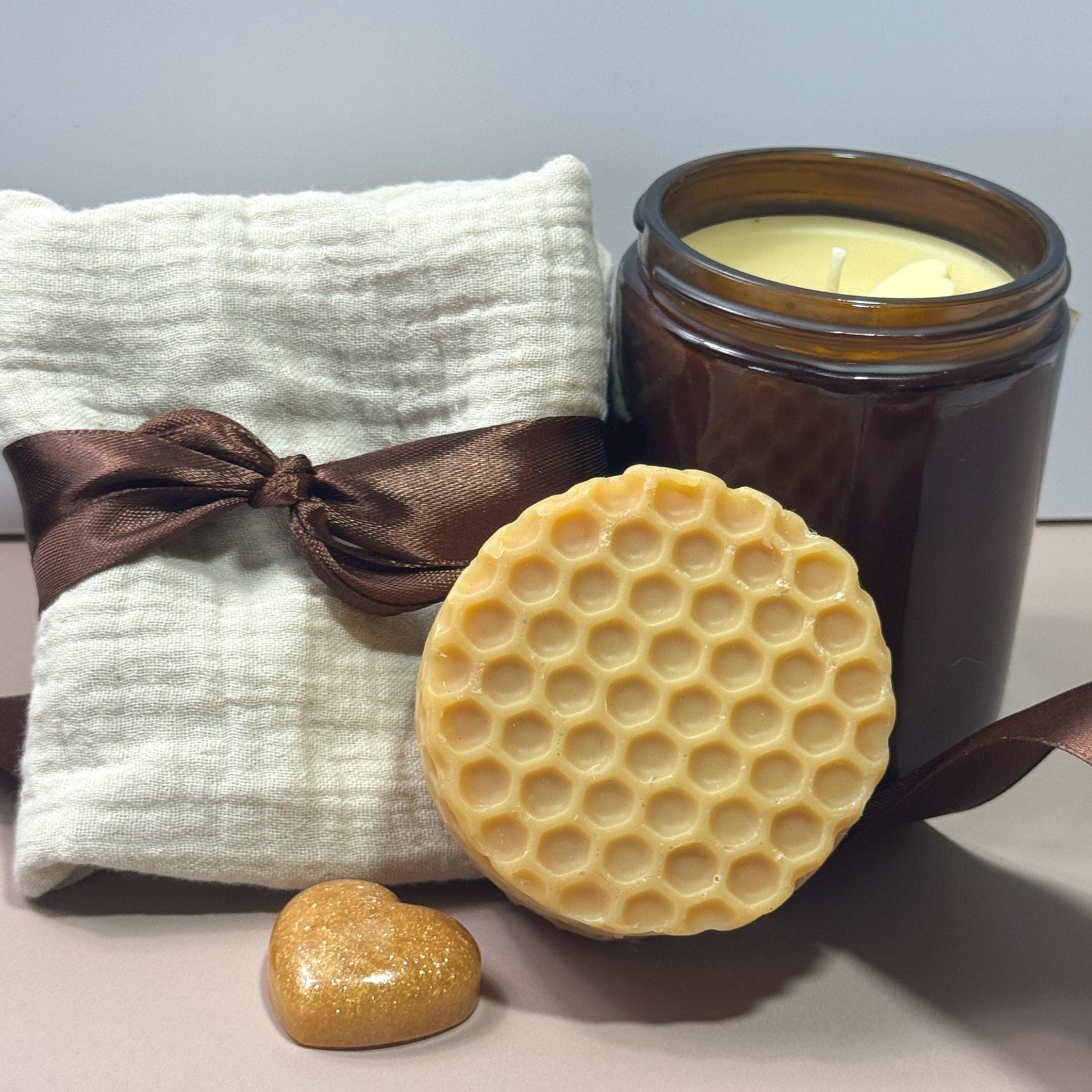 Hug in a Box Natural Spa Gift Set With Honey Soap and Beeswax Candle ...