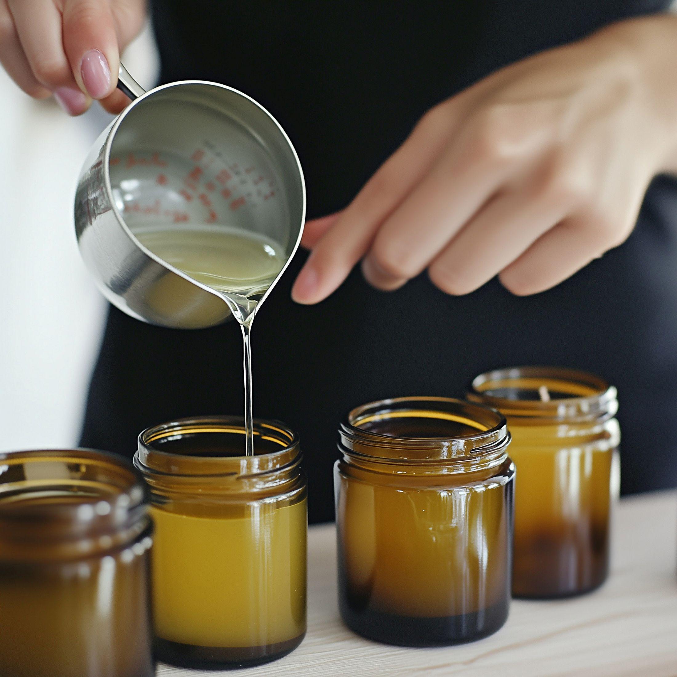 Wholesale Beeswax Yellow or White Candles in Amber Jars 4oz & 8oz No ...