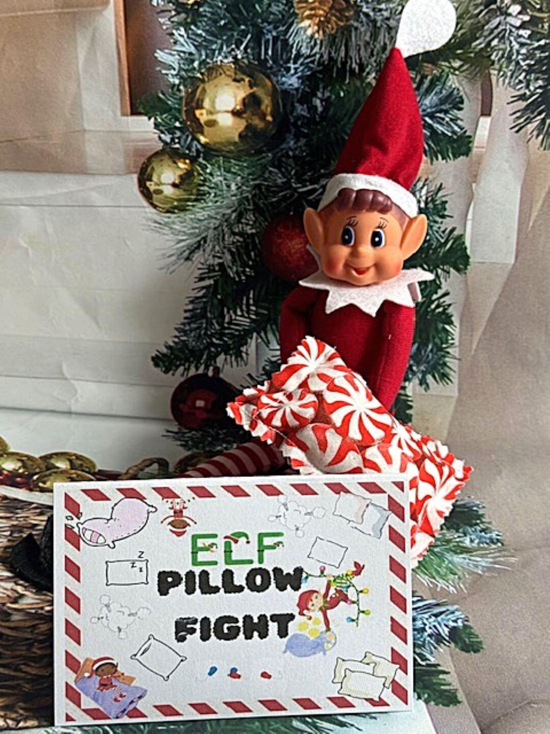 Christmas Elf Prop Pillow Fight Christmas Tradition Elf Decorations ...