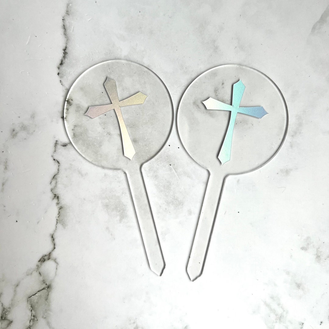 Baptism Cross Cupcake Toppers, First Holy Communion Cross Cupcake ...