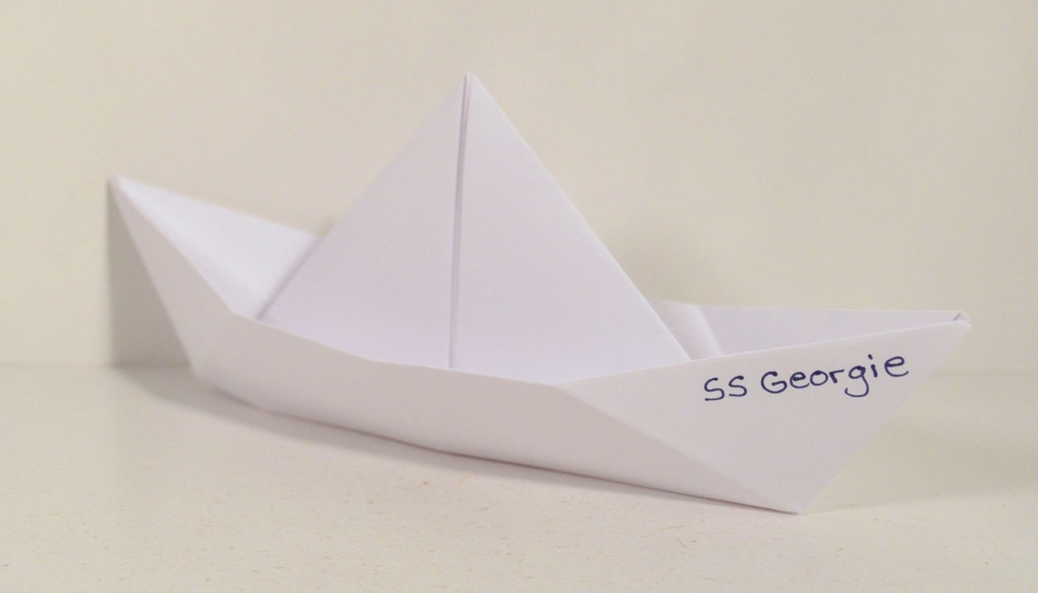 SS Georgie Origami Paper Boat Custom Stephen King IT Clown Movie Prop ...