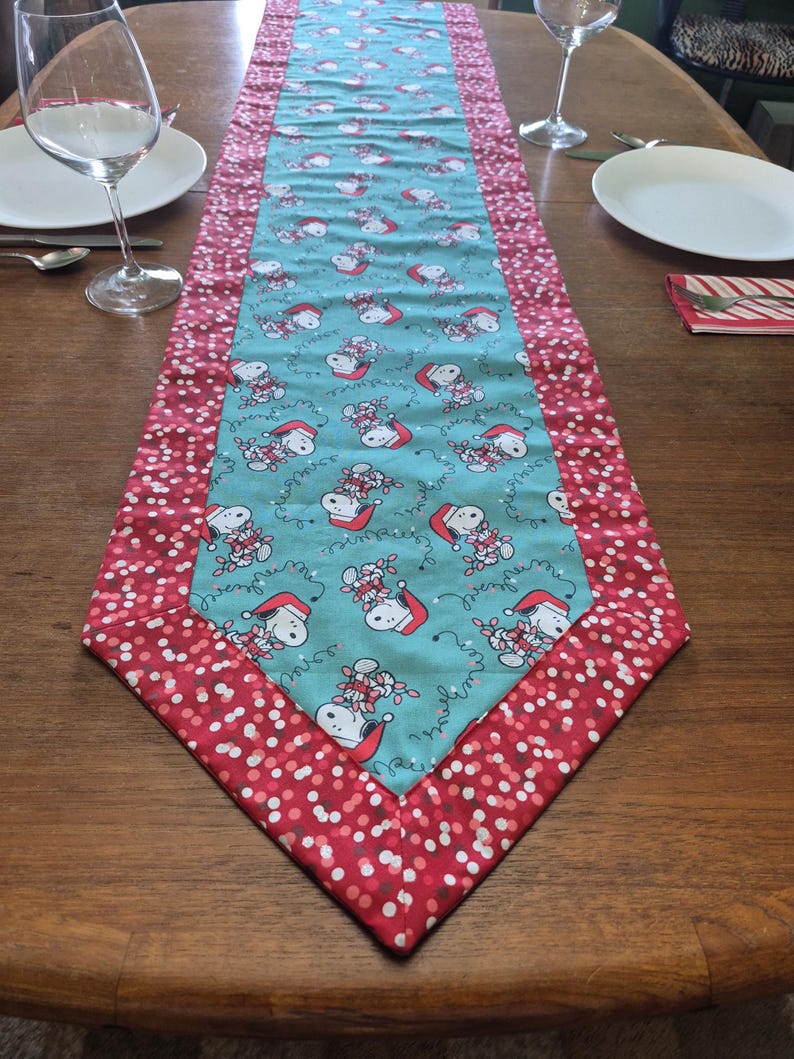 Snoopy Christmas Table Runner - Etsy